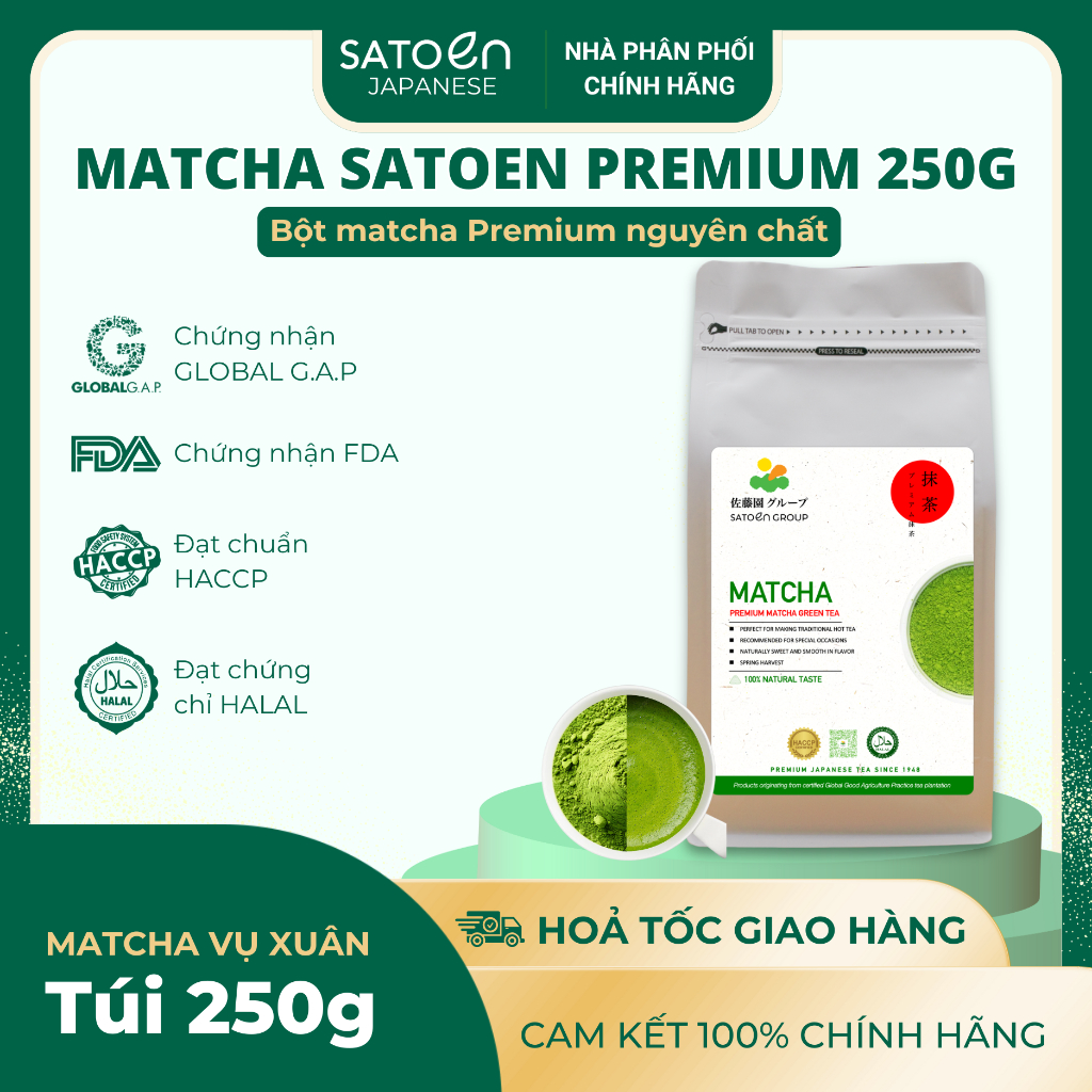Trà Xanh Matcha Satoen Premium 250g | Shopee Việt Nam