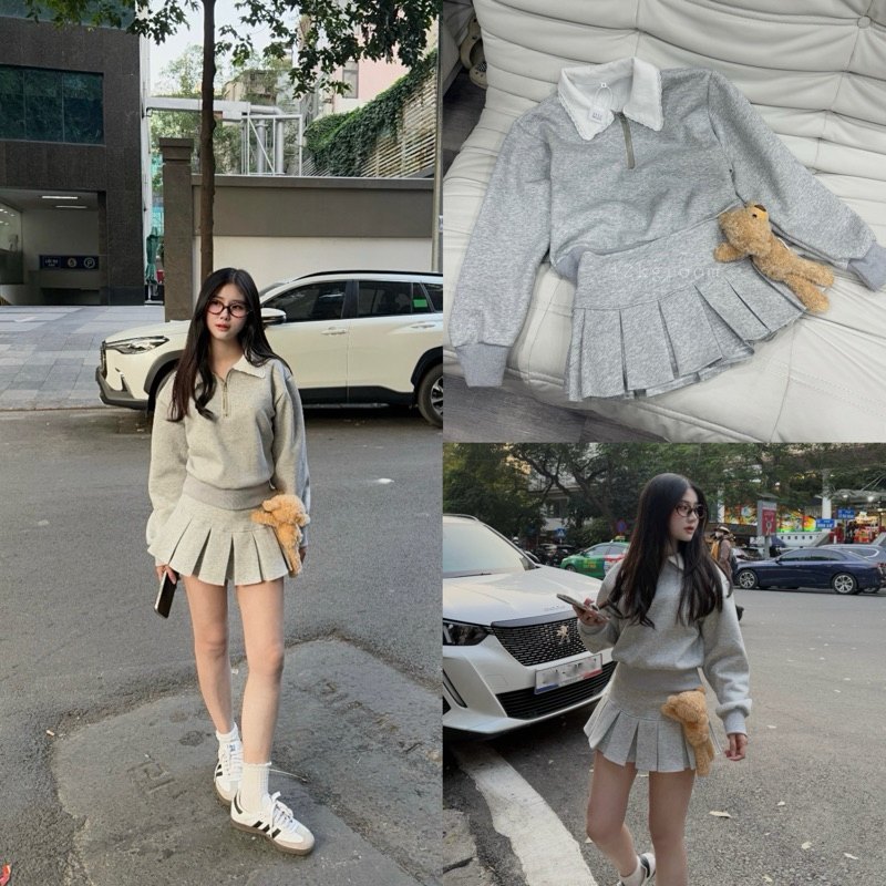 42kgroom ÁO NỈ POLO + CHÂN VÁY TENNIS | Shopee Việt Nam