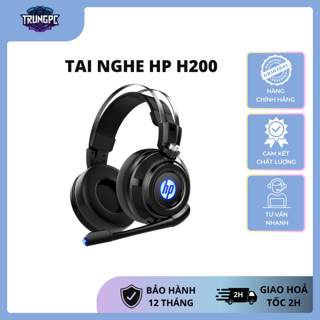Tai Nghe Chụp Tai HP H200 Chuyên Game Có Led Chính Hãng TRUNGPC ...