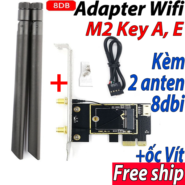 Adapter wifi M2 Pcie Bộ chuyển đổi Card wifi M2 Pci-e Adapter card wifi ...