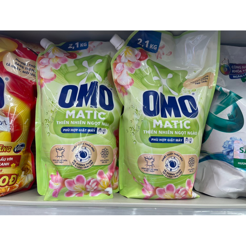 (MỚI) NƯỚC GIẶT OMO MATIC THIÊN NHIÊN NGỌT NGÀO 2.1kg | Shopee Việt Nam