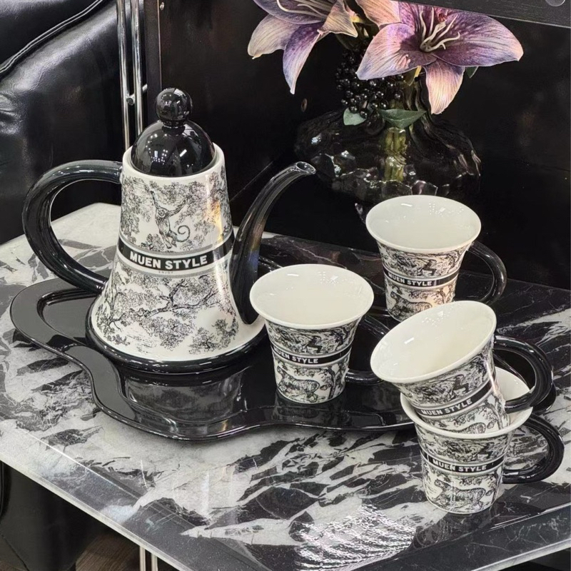 Bộ bình cốc trà kèm khay để bàn MUEN trang trí bàn ăn và phòng khách ...