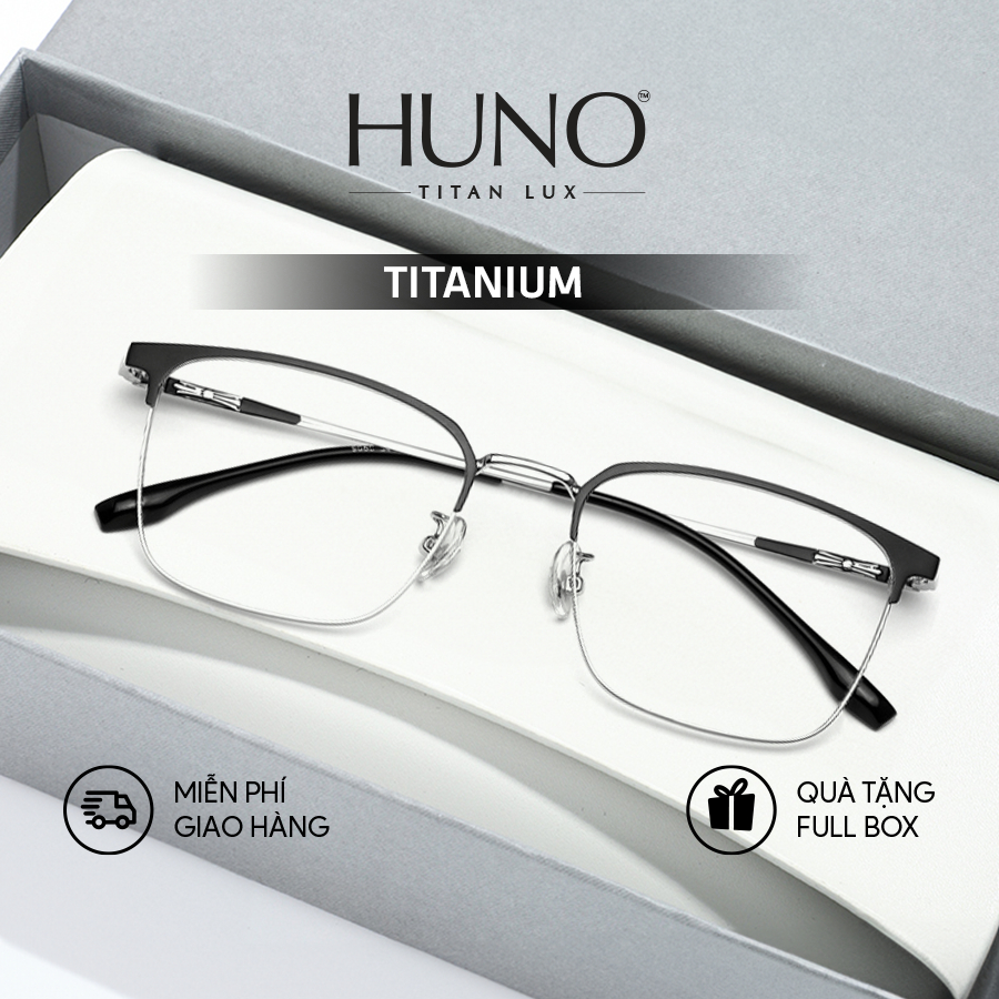 Gọng kính nam nữ HUNO TITAN LUX, kính mắt chất liệu TITAN CAO CẤP, thiết kế họa tiết nổi bật ...