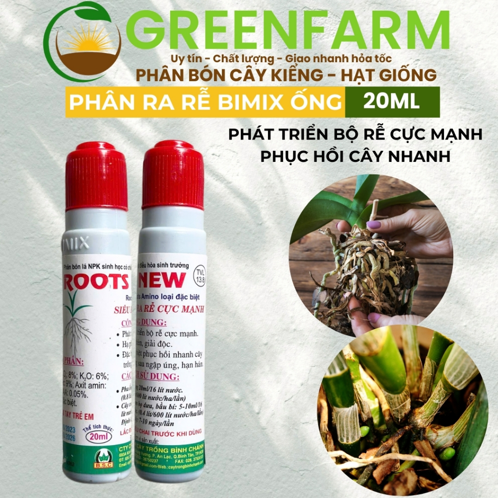 Thuốc Kích Rễ Bimix Ống 20ml - Phát Triển Bộ Rễ Cực Mạnh, Hạ Phèn, Giải ...