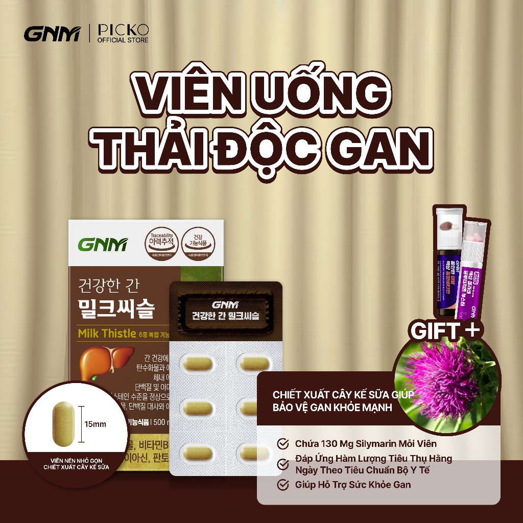 Viên uống Thải độc Gan GNM Natural Milk Thistle Hộp 30 viên | Shopee Việt Nam