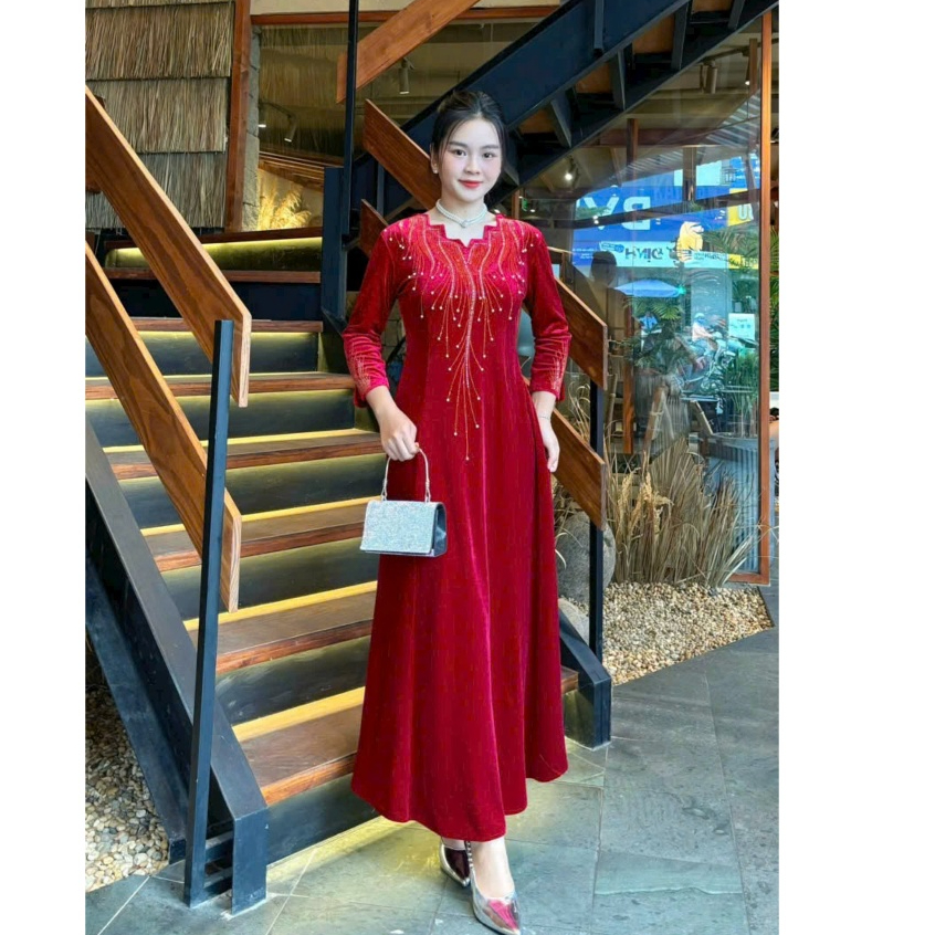 Đầm Thun trung niên cao cấp tặng mẹ dự tiệc size 55-80kg,Đầm dạ hội | Shopee Việt Nam