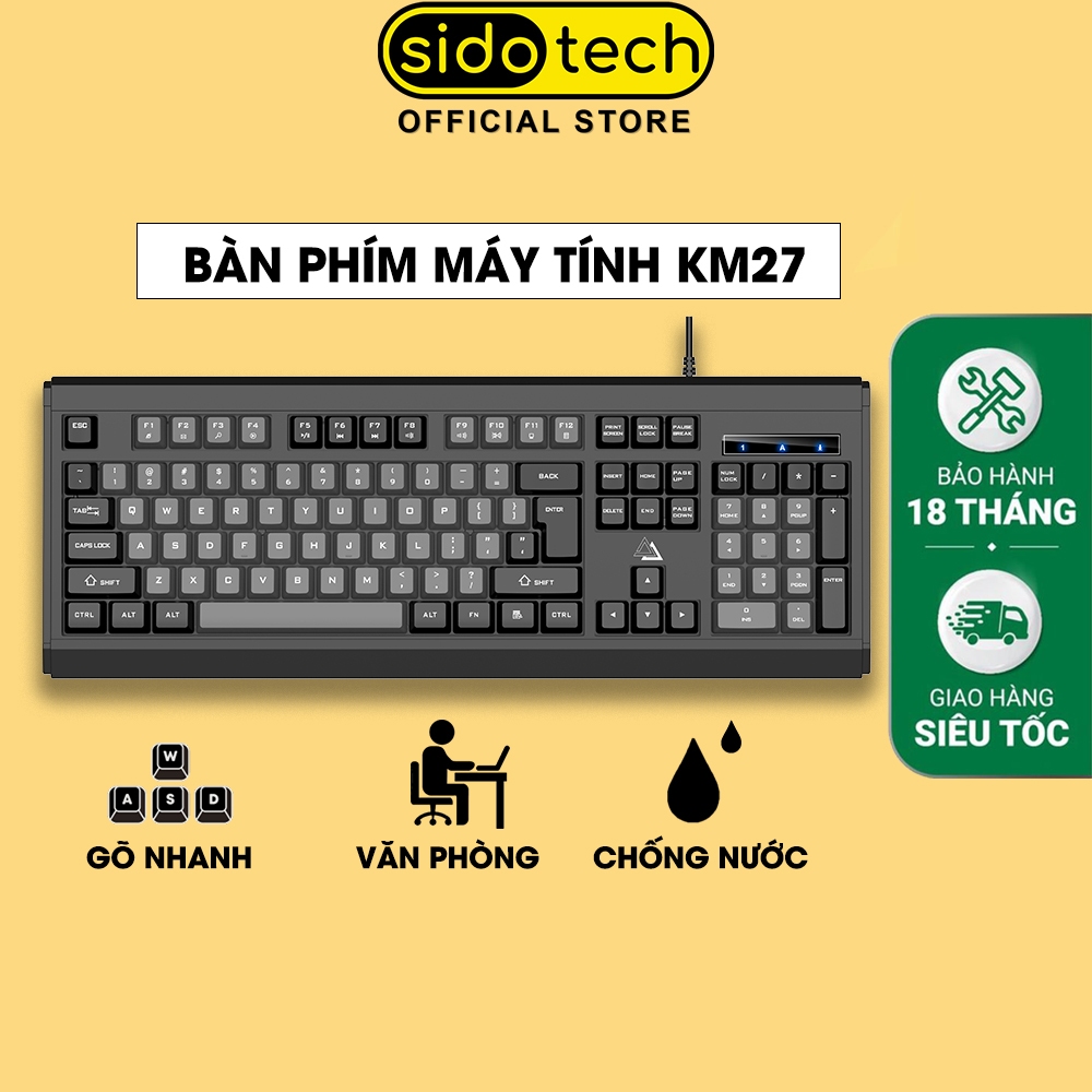 Bàn phím máy tính có dây SIDOTECH KM27 giả cơ gaming văn phòng full ...