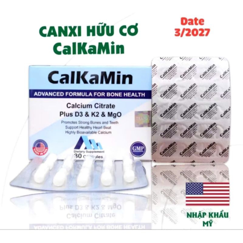 Canxi hữu cơ sản phẩm Calkamin bổ sung canxi,magie,D3,K2-M7 cho bà bầu ...