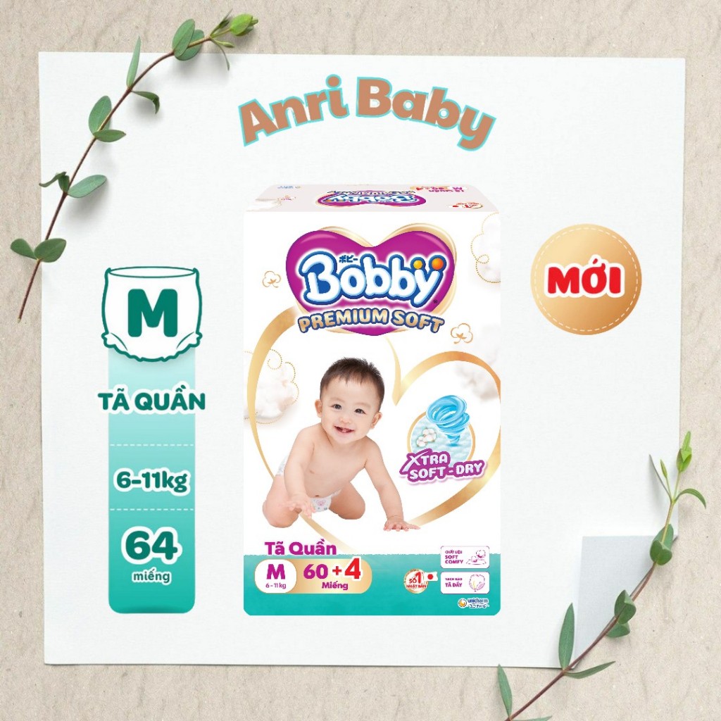 Tã Quần Bobby Premium Soft M60/L56/XL52/XXL48 | Shopee Việt Nam