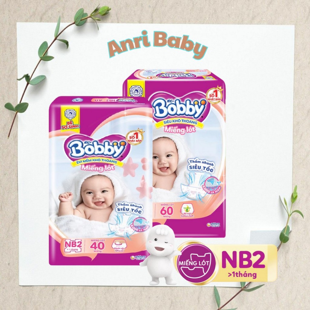 Miếng lót Bobby Newborn 2 - cho bé từ 4 đến 7kg - 40 miếng/60 miếng | Shopee Việt Nam