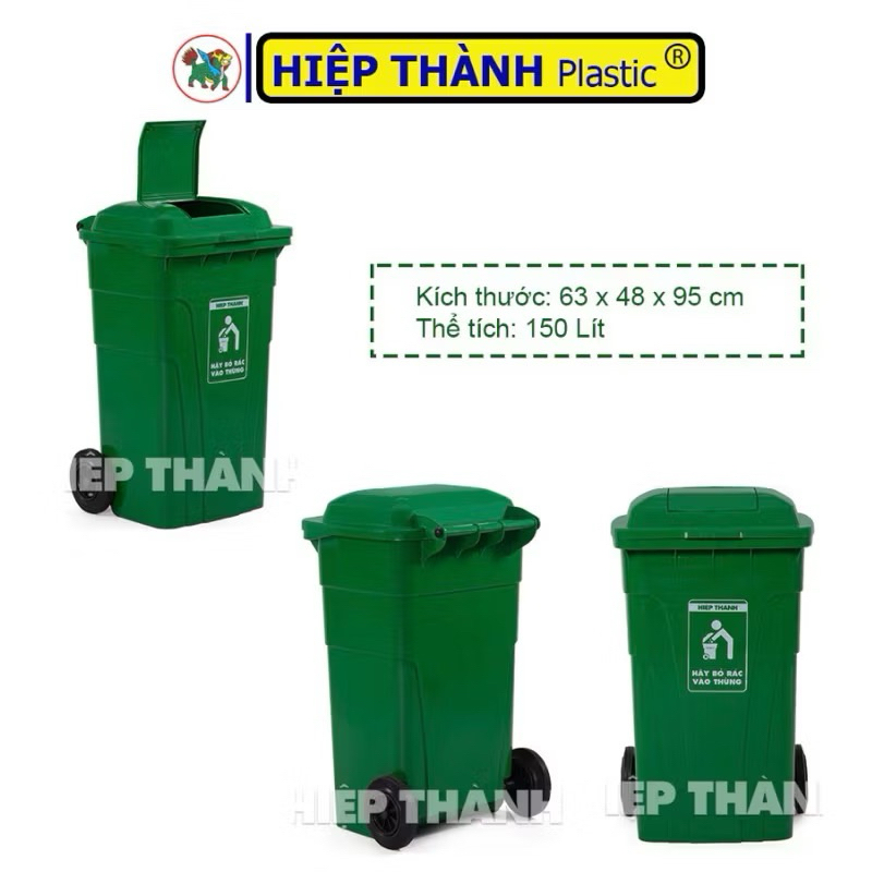 Thùng Rác Công Cộng Hiệp Thành 60L/90L/120L/150L/240L | Shopee Việt Nam
