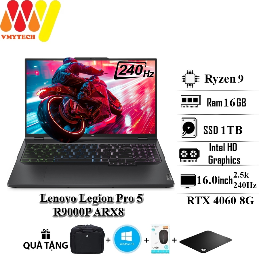Lenovo Legion Pro 5 R9000P ARX8, Ryzen 9-7945Hx, Ram 16GB, SSD 1TB, RTX 4060 8G, 16inch 2.5k ...