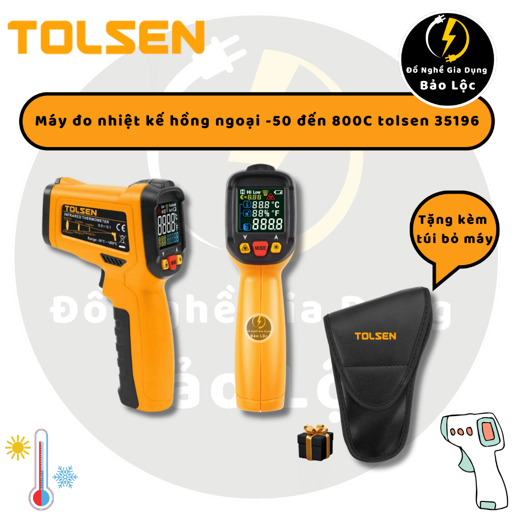 MÁY ĐO NHIỆT KẾ HỒNG NGOẠI - 50 ĐẾN 800C TOLSEN 35196 - HÀNG CHÍNH HÃNG | Shopee Việt Nam