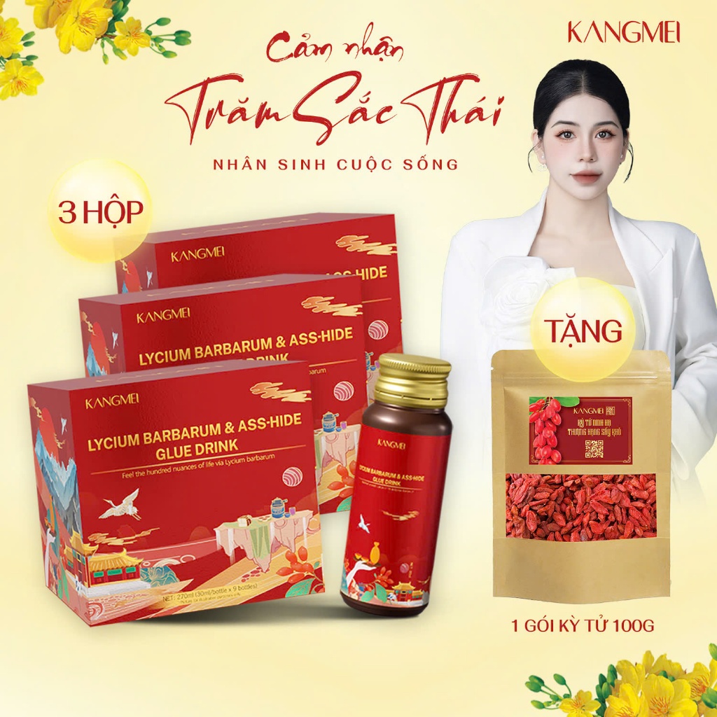 Combo 3 hộp Nước uống táo đỏ, câu kỷ tử KANGMEI giúp điều hòa kinh ...