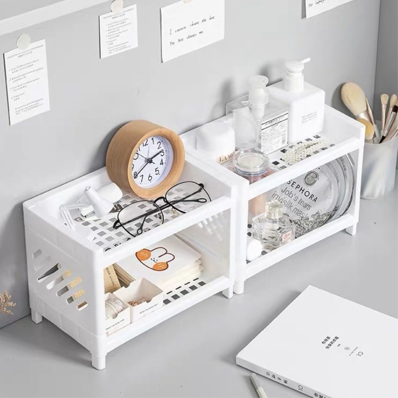 Kệ Nhựa Mini 2 Tầng Để Bàn Đa Năng Phong Cách Tối Giản, Kệ Mini Đựng Đồ ...
