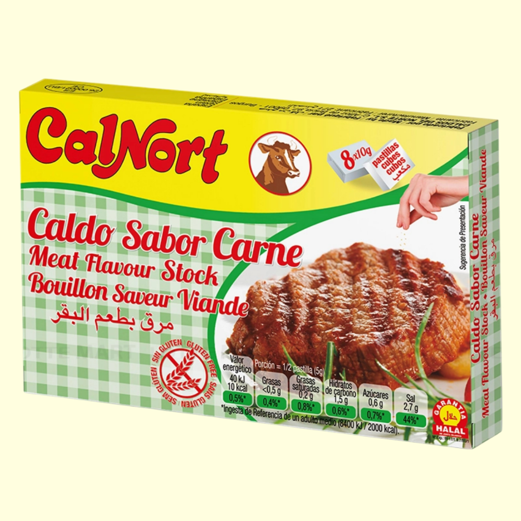 CALNORT [hộp BÒ 80g] VIÊN HẠT NÊM [SPAIN] Beef Flavour Stock (HALAL ...