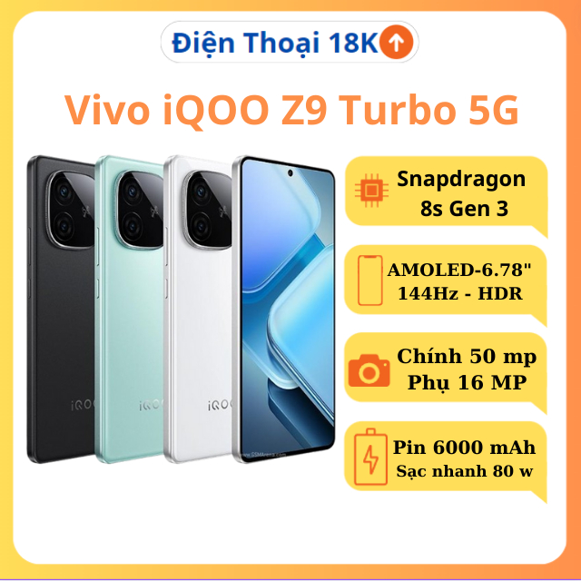 Điện thoại Vivo iQ00 Z9 Turbo 5G /New Full Box /Bảo Hành nguồn 3 tháng ...