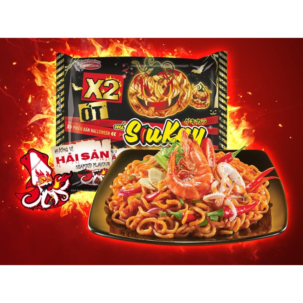 Thùng 24 Gói Mì SiuKay Vị Hải Sản - Bò Cay - Gà Cay Phô Mai - Mì Cay 7 ...