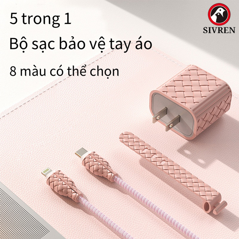 Bộ phụ kiện Vỏ bọc bảo vệ củ sạc dây cáp SIVREN, Vỏ Bọc Bảo Vệ Dây Cáp Sạc iPhone | Shopee Việt Nam