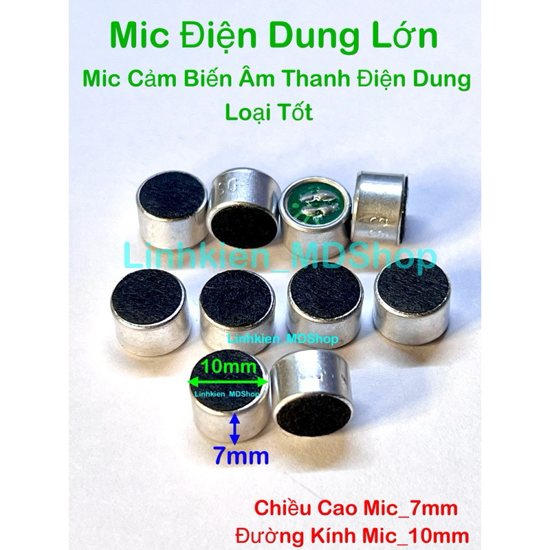 Mic Điện Dung Lớn, Mic Cảm Biến Âm Thanh Điện Dung Kích Thước 7x10mm ...