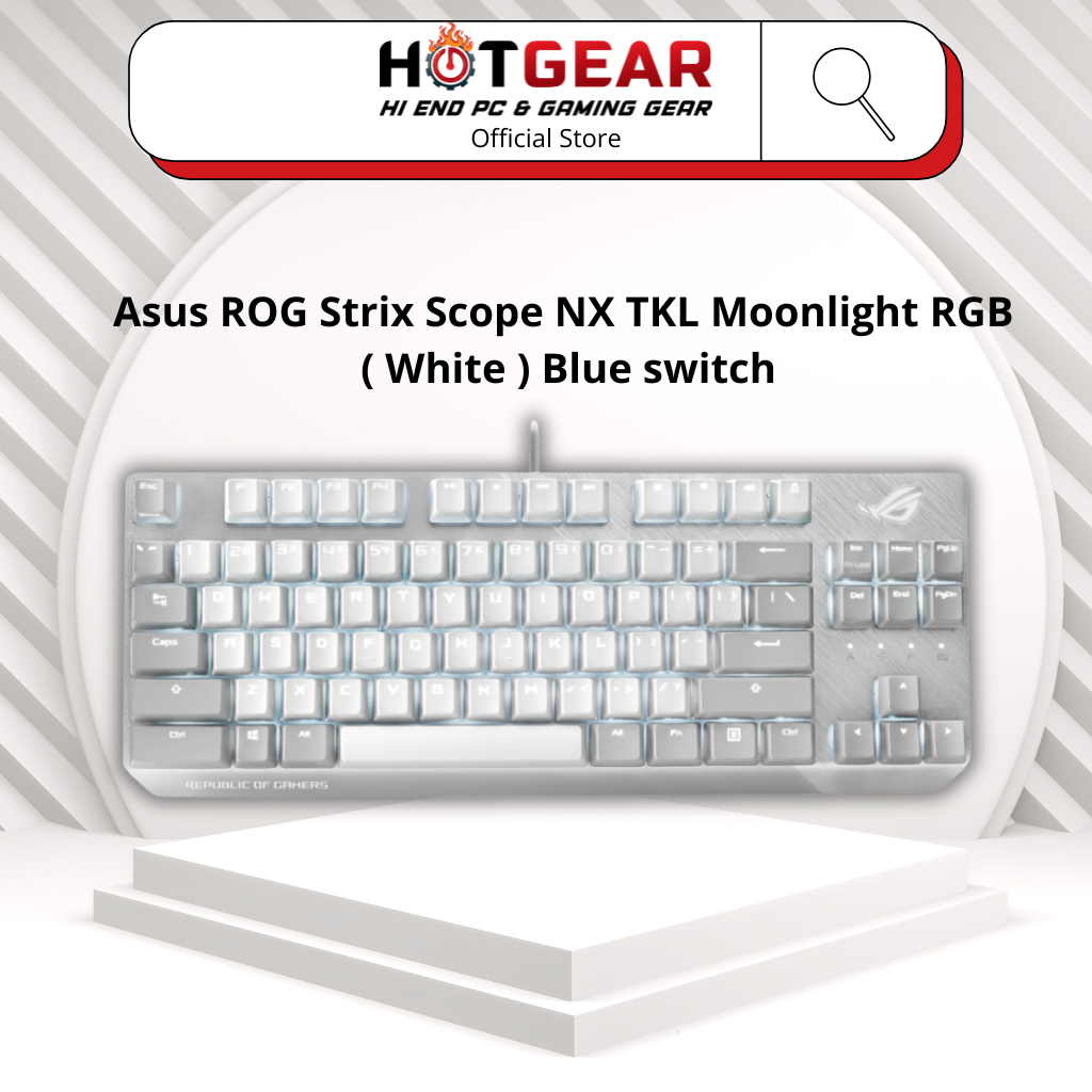 Asus ROG Strix Scope NX TKL Moonlight RGB ( White ) Blue switch New ...