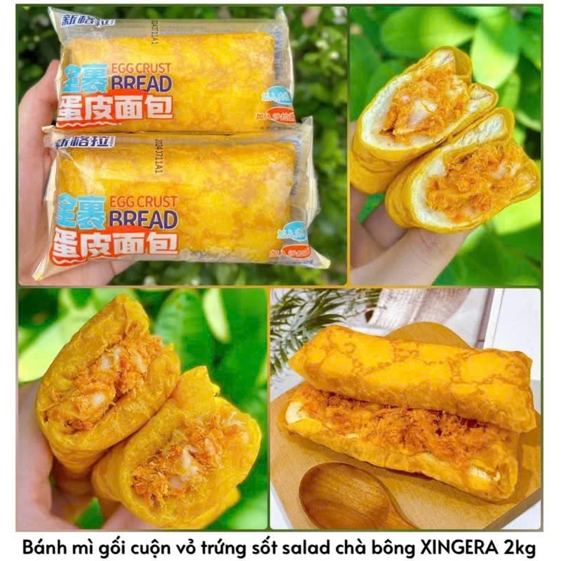 Thùng 2kg bánh mì sandwich cuộn vỏ trứng chà bông sốt kem XINGERA - Ăn ...