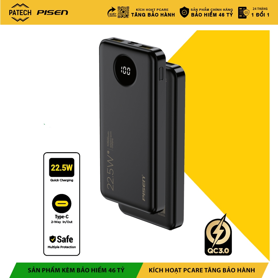 SẠC DỰ PHÒNG PISEN PRO - POWER CUBE 22.5W 10500MAH, CUBE 30W 20000MAH , SẠC NHANH. BẢO HÀNH 24 ...