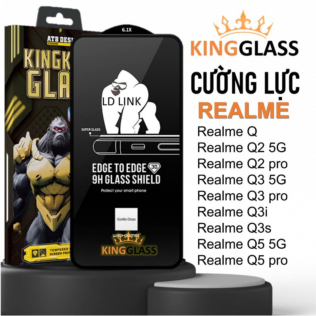 Kính cường lực Realme Q, Q2 5G, Q2 pro, Q3, Q3 pro, Q5, Q5 pro, Q3i, Q3s dán bảo vệ màn hình cao ...