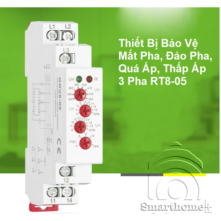Công Tắc Bảo Vệ Mất Pha, Đảo Pha, Quá Áp, Thấp Áp 1 Pha/ 3 Pha RT8 | Shopee Việt Nam