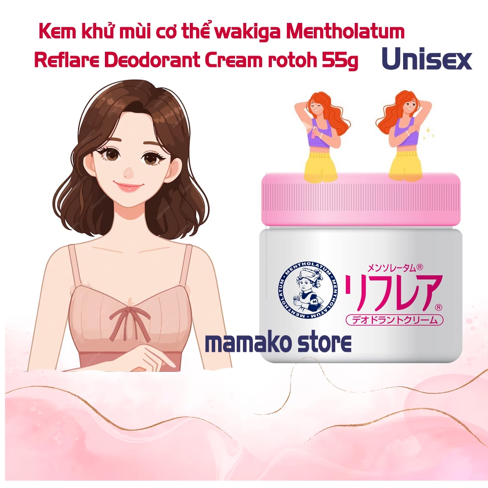 (dạng cream) Kem khử mùi cơ thể wakiga Mentholatum Reflare Deodorant ...