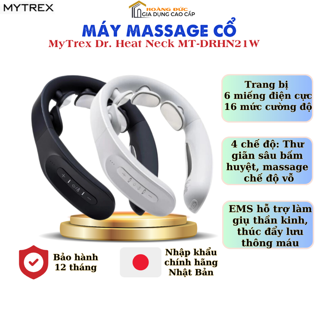 Máy Massage cổ MyTrex Dr. Heat Neck MT-DRHN21W, Hàng nhập khẩu chính hãng Nhật Bản bảo hánh 12 ...