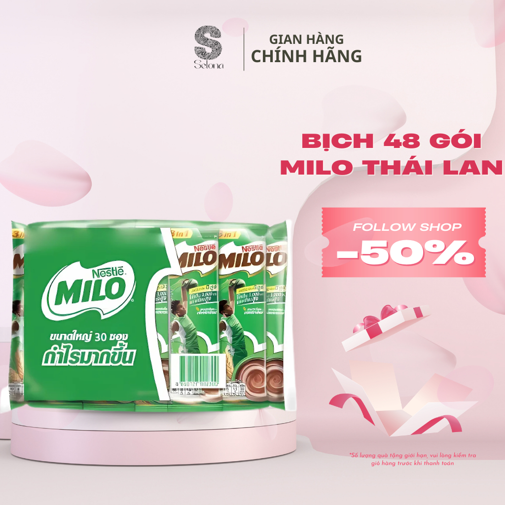 Bịch 48 Gói Milo Thái Lan, Sữa Milo 3in1 Nestle Dạng Bột Pha Hòa Tan ...
