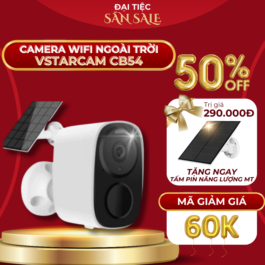 Camera Năng Lượng Mặt Trời VSTARCAM CB54 Corisu Chống Nước IP66, Dung Lượng Pin Lớn 5000mAh ...