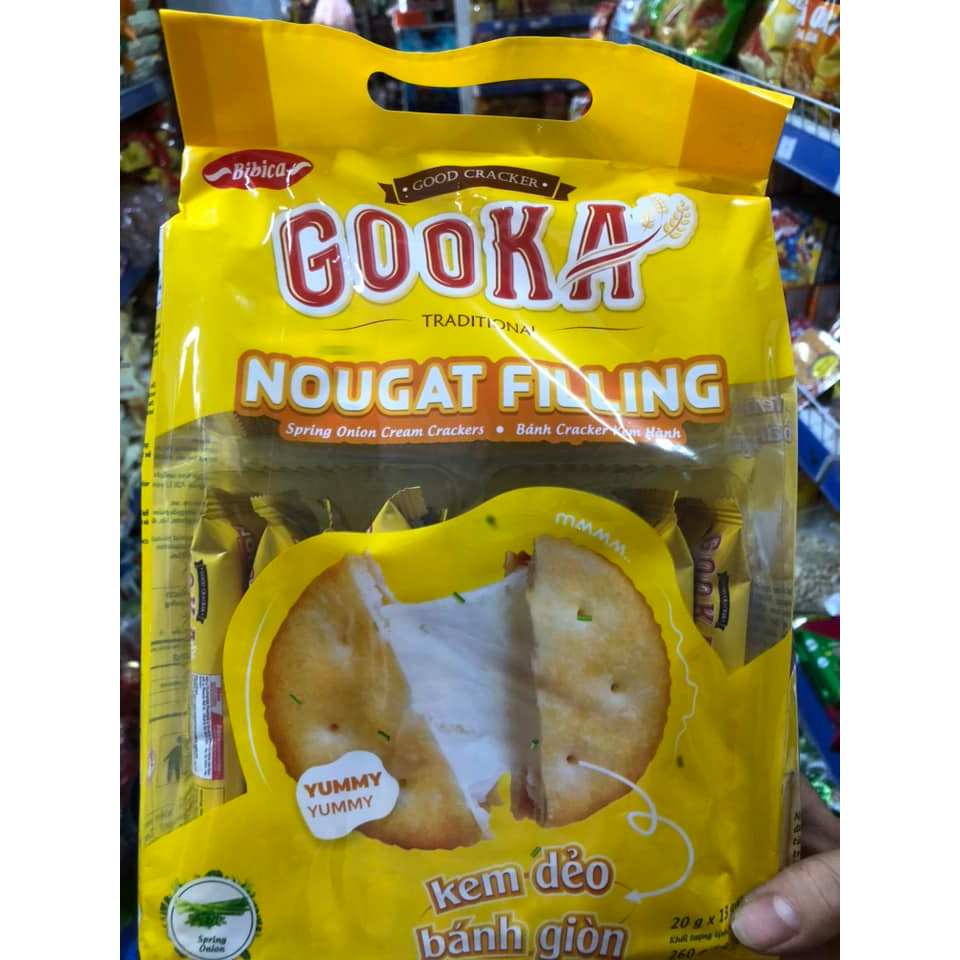Bánh Cracker Kem Dẻo Gooka Bibica Bịch 260g (20gx13 gói) | Shopee Việt Nam
