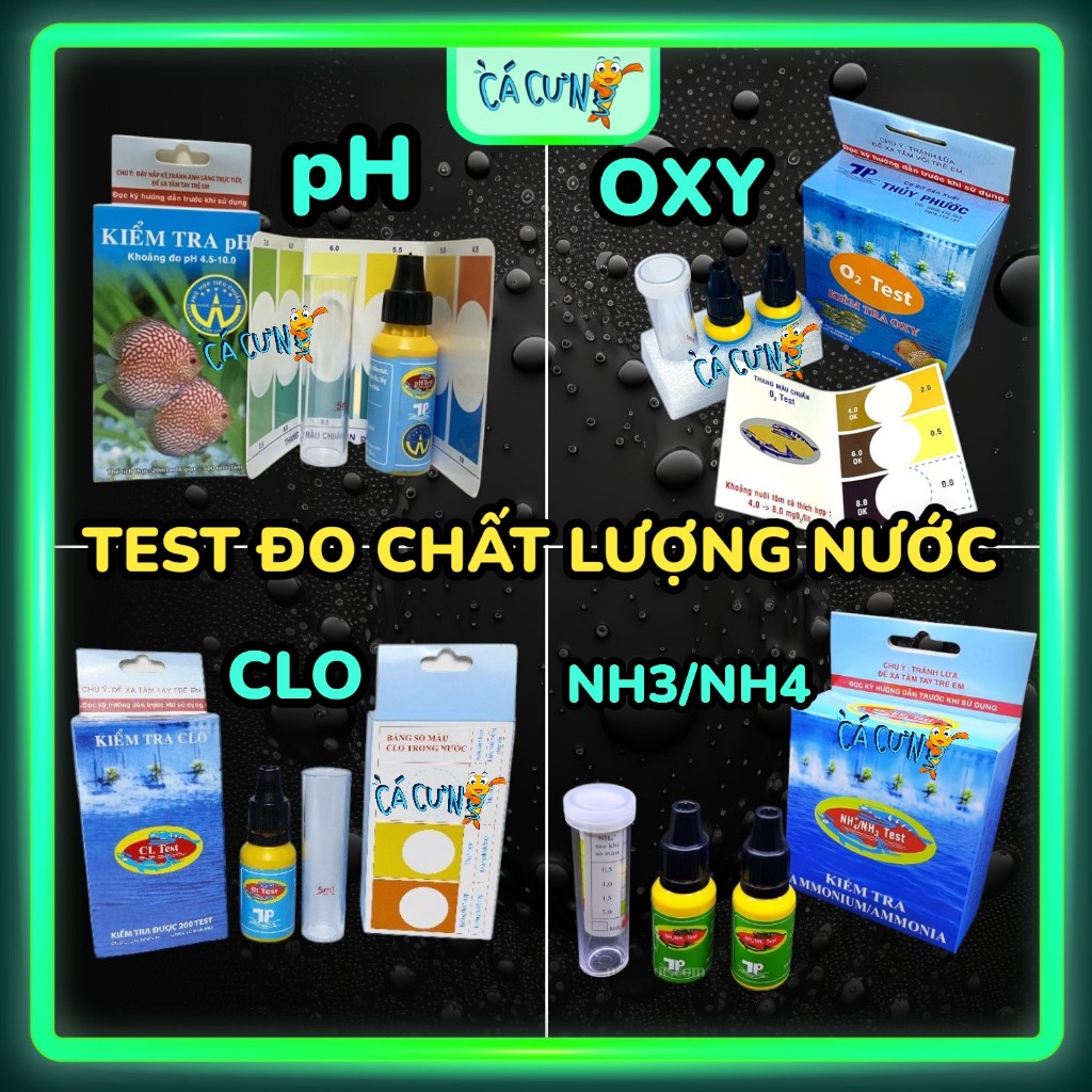 Dung Dịch Kiểm Tra Đo Nước hồ cá - Test đo pH | Test OXY | Test CLO ...