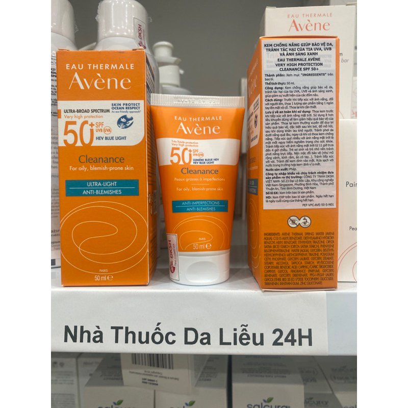 AVENE Sữa Chống Nắng Avène Dành Cho Da Mụn, Da Nhờn Nhạy Cảm Cleanance SPF50+ 50ml | Shopee Việt Nam