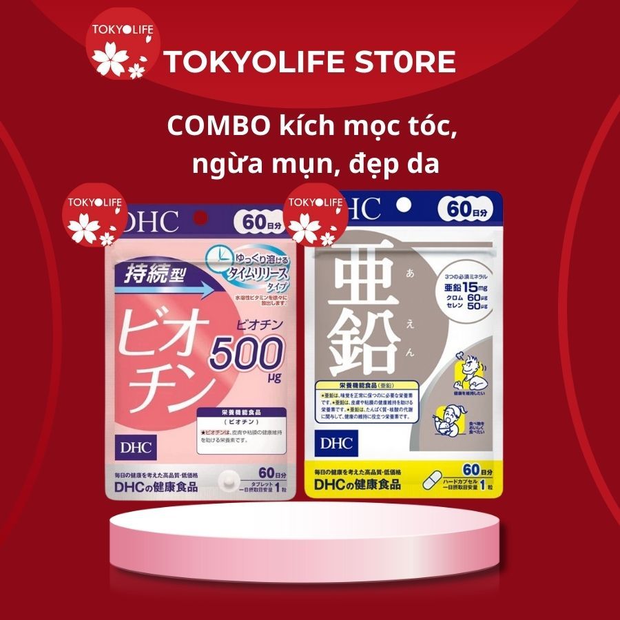 COMBO Kẽm DHC 60 Viên & Biotin DHC 60 Viên Nhật Bản [60 NGÀY] giúp tóc ...