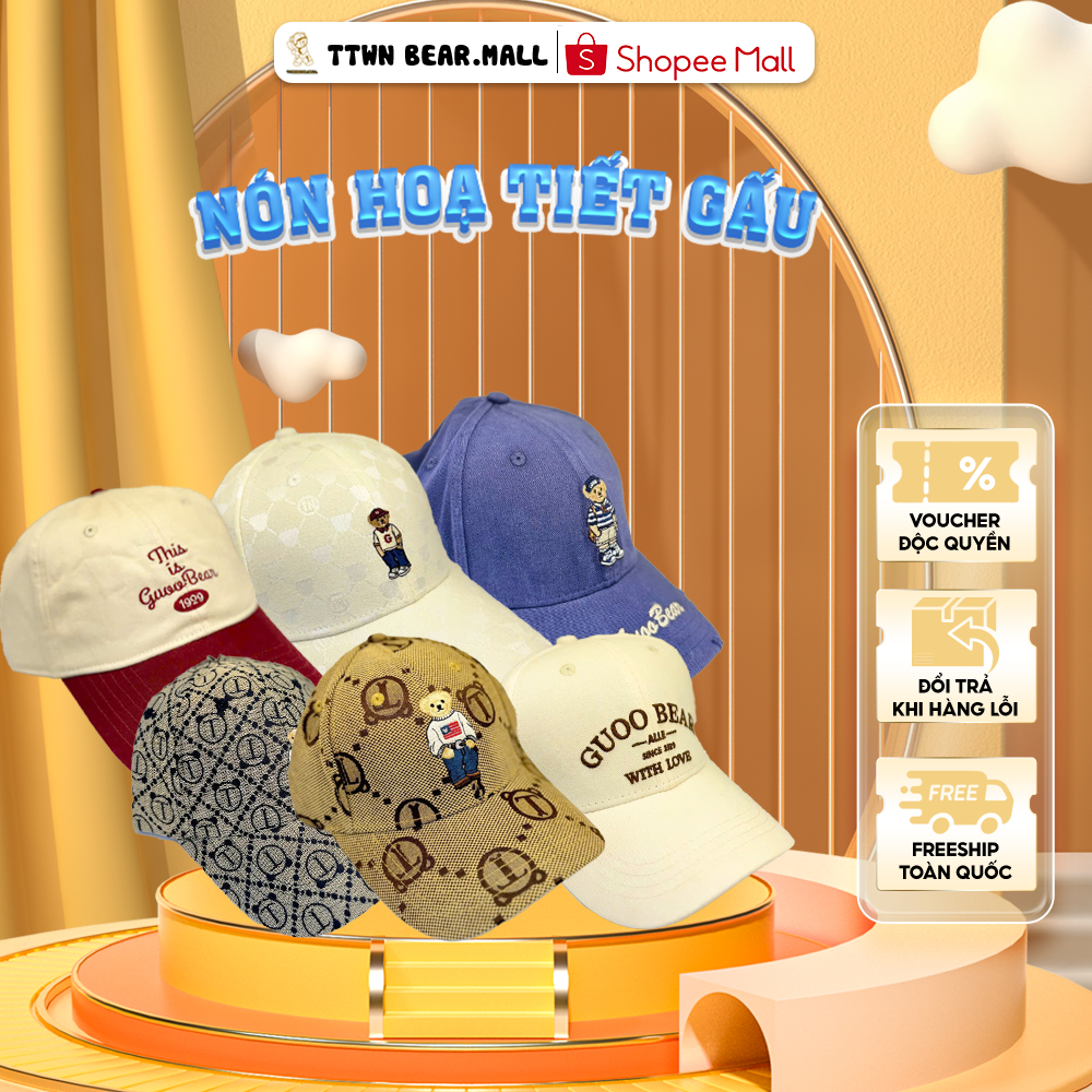 Mũ nón unisex nhiều màu họa tiết gấu thời trang TTWN BEAR - GUOO BEAR ...