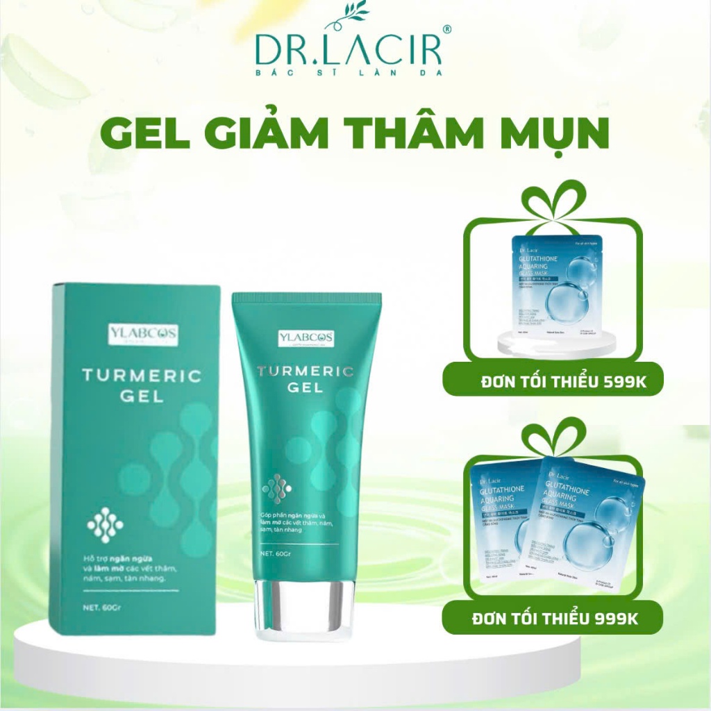 Gel giảm thâm mụn Dr. Lacir tumeric gel dưỡng trắng mờ thâm 50gr LM21 chính hãng dưỡng trắng,mờ ...