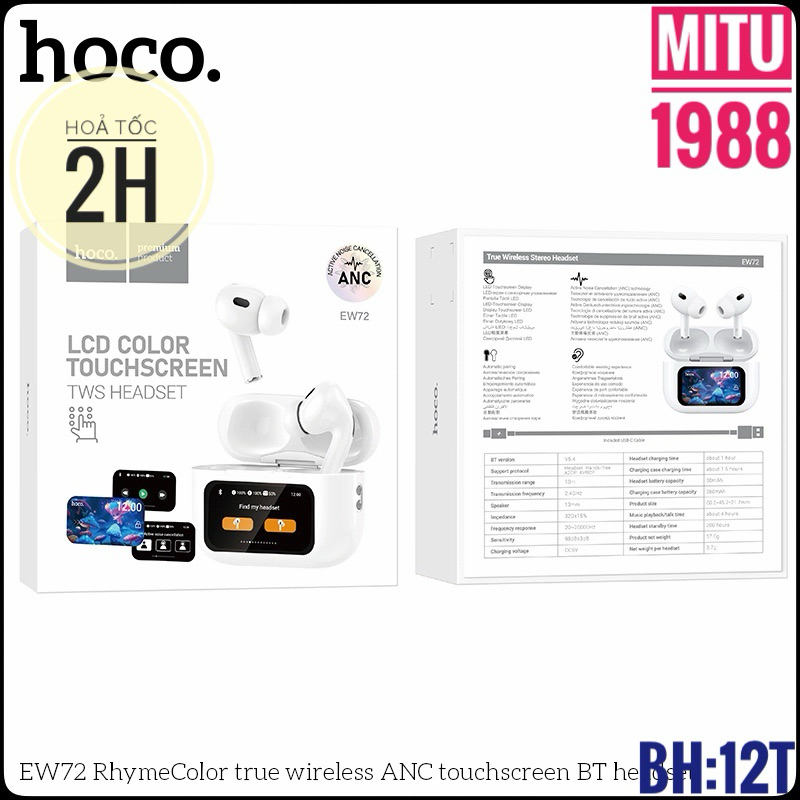 Tai Nghe Bluetooth Hoco EW72 Màn Hình Cảm Ứng Điều Khiển - Tai Nghe ...