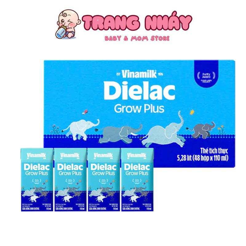 Thùng 48 hộp Sữa Non Vinamilk Dielac Grow Plus Dinh Dưỡng cho bé 110ml - SỮA BỈM TRANG NHÁY 2 ...