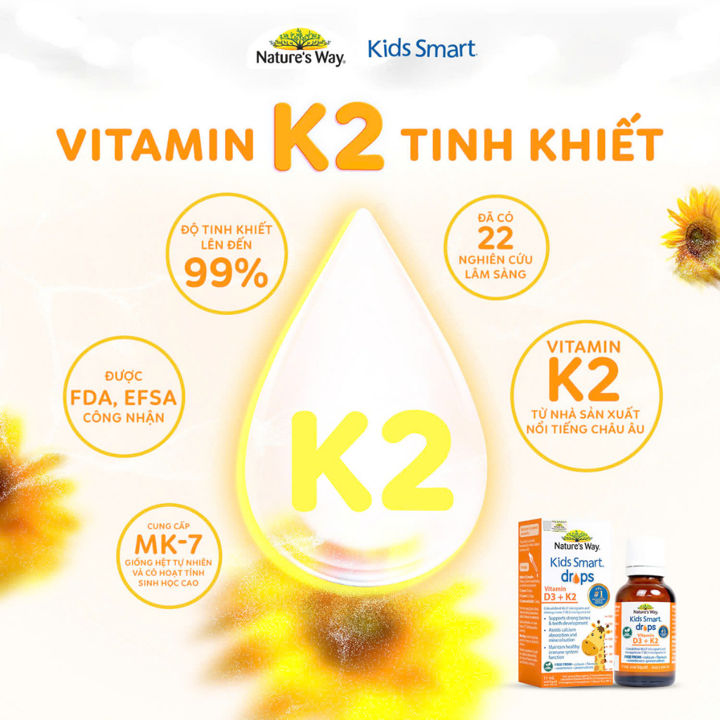 Vitamin D3K2 ORGANIC Nature’s Way, Vitamin D3K2 Thế Hệ Mới Cho Bé 11ml ...