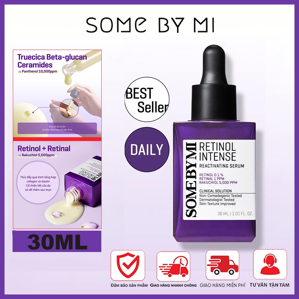 Tinh chất dưỡng SOME BY MI Retinol 0.1% 30ml Tím Chống Lão Hóa, Cải Thiện Nếp Nhăn, Sáng Da ...