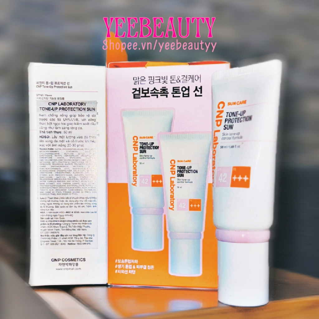 [CTY TEM LG]Set 2 tuýp[50ml+50ml] kem chống nắng nâng tông hồng kiềm dầu CNP Laboratory SPF42 ...