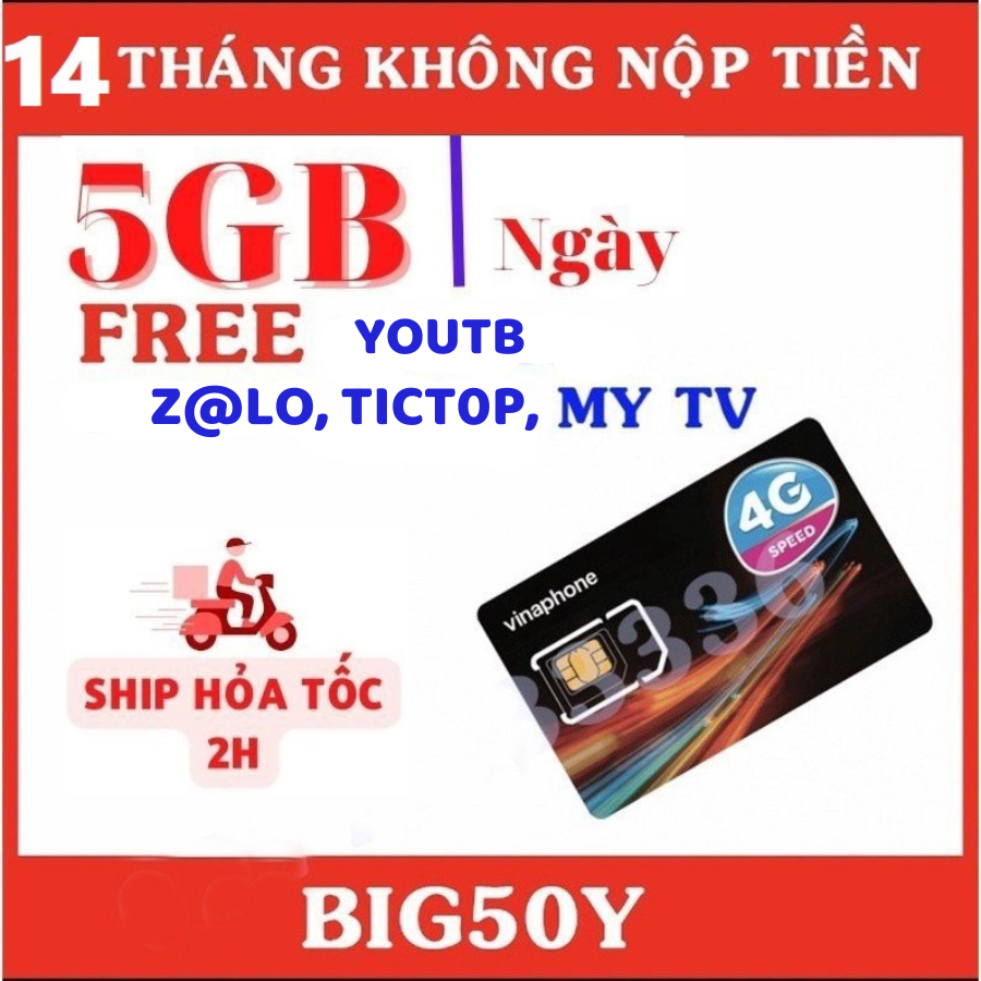 [ MIỄN PHÍ 14 THÁNG ] Sim 4G Vinaphone 1 Tỷ GB Truy Cập Không Giới Hạn IB360 BIG50Y Sài Tẹt Ga ...