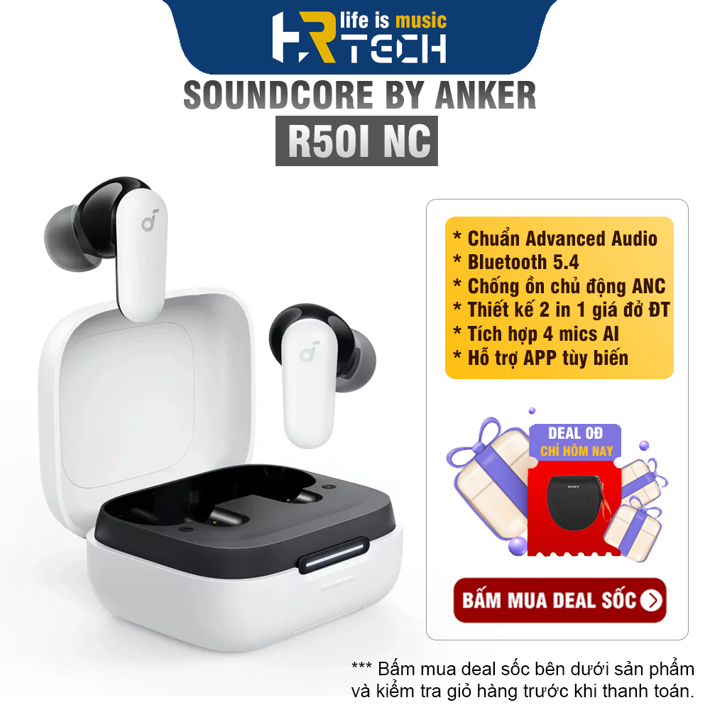 Tai Nghe Bluetooth Soundcore By Anker R50i NC Bass Up 4 Mics Chống Ồn ...