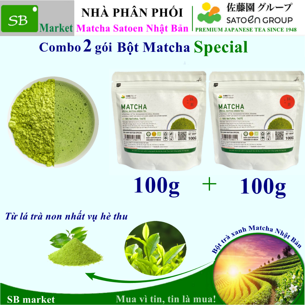 Bột Matcha SPECIAL Satoen 100g (COMBO 2 gói) | Matcha Nhật Bản | Matcha ...