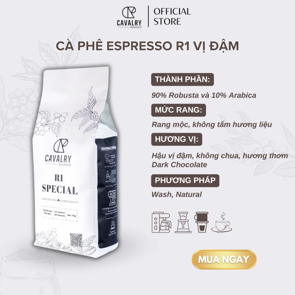 ESPRESSO R1 Vị Đậm, Không Chua - Cà Phê Nguyên Chất - Cavalry Coffee ...