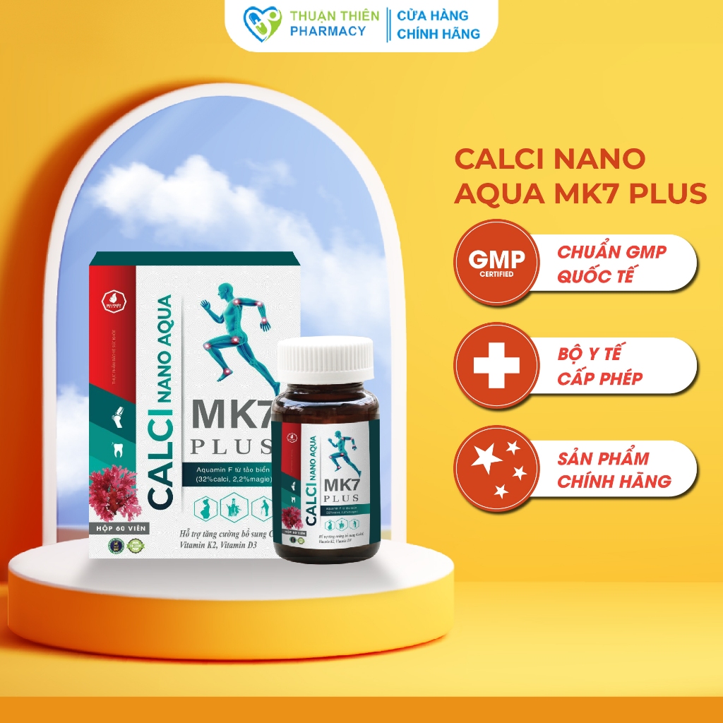 Canxi Hữu Cơ Calci Nano Aqua MK7 Plus Giúp Tăng Khả Năng Hấp Thu Canxi, Hỗ Trợ Xương Chắc Khỏe ...