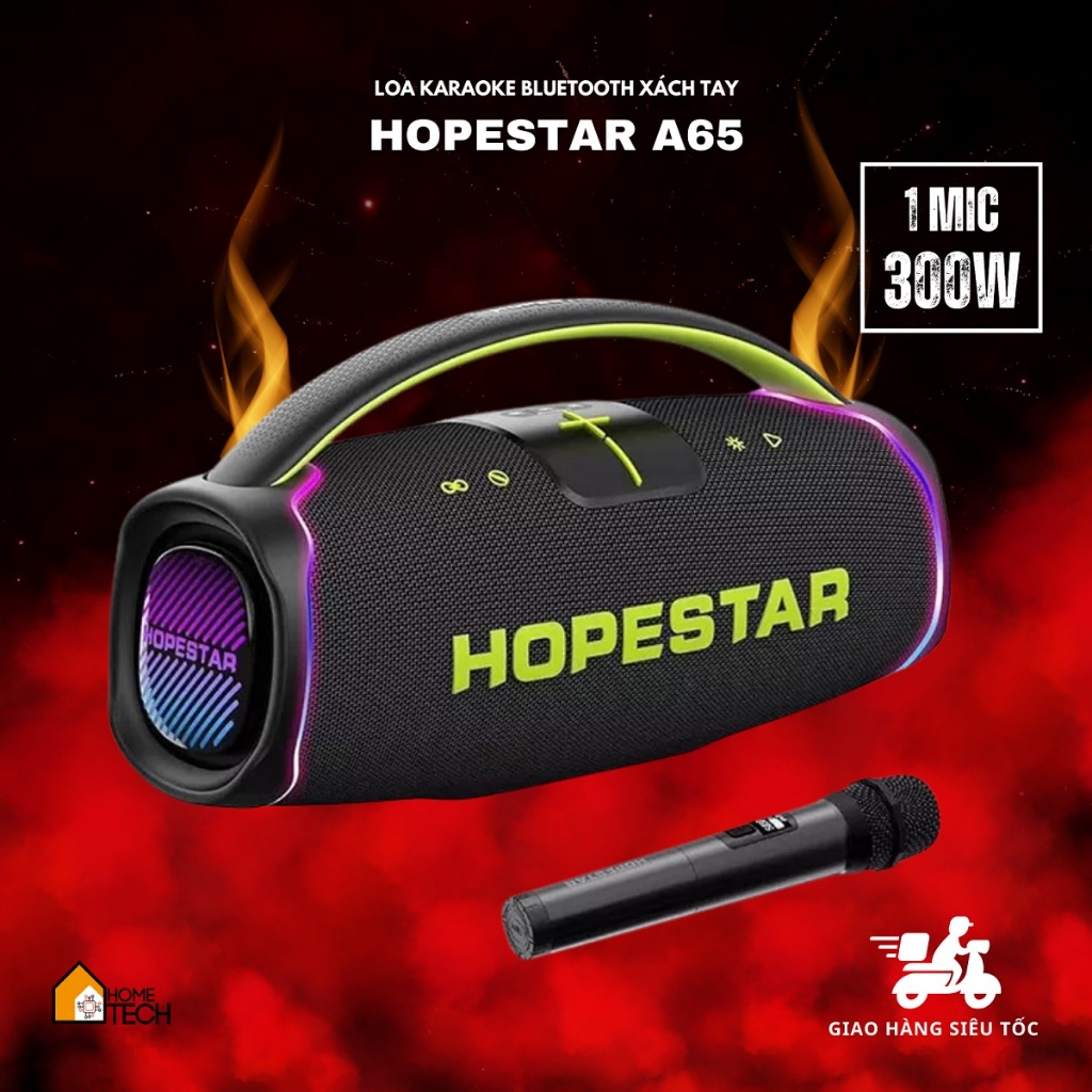 Loa Bluetooth HOPESTAR A65 công suất khủng 300W pin 30000mAh, 1 micro ...